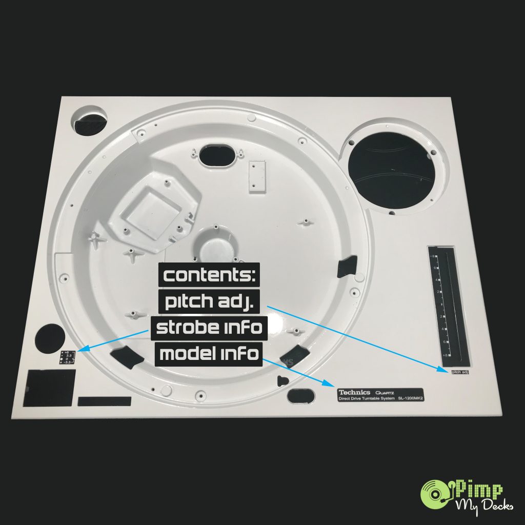 Technics SL 1200 / 1210 MK2 Laser Decal / Badge / Sticker Kit - Black ...